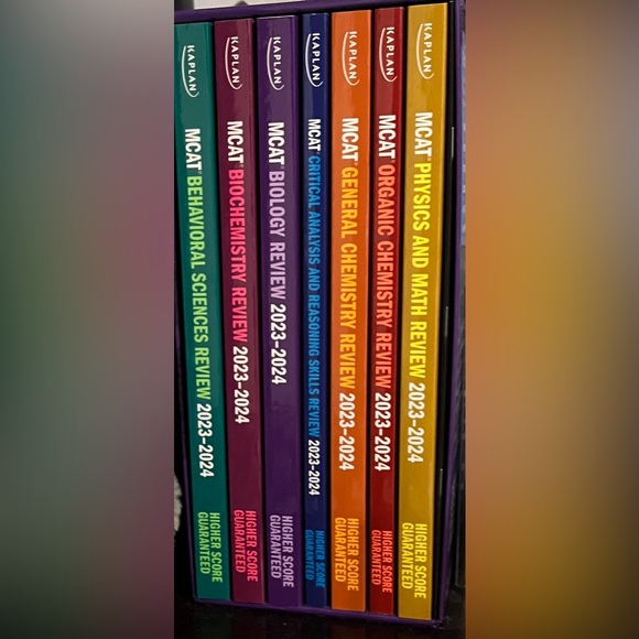 Kaplan | Other | Kaplan Mcat Review Books Set With Colorful Spines ...